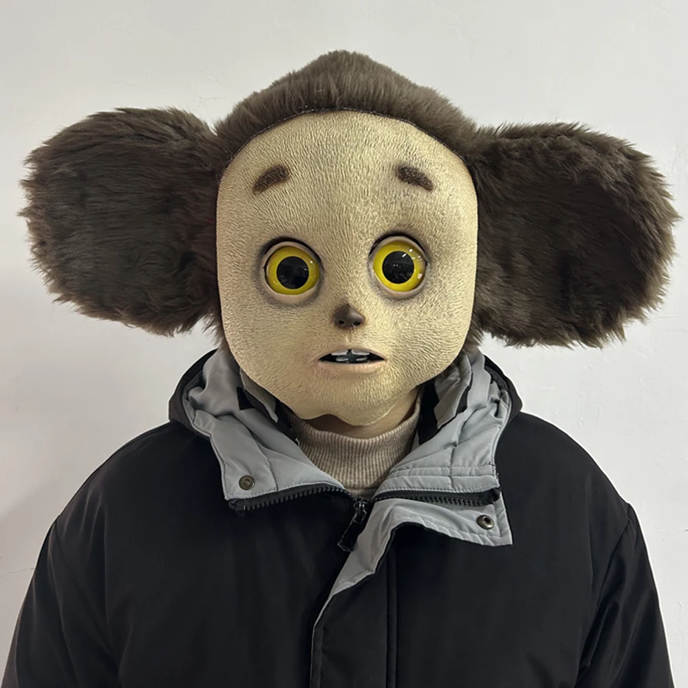 Cheburashka Monkey Plush Mask Cosplay Cute Animal Latex Helmet ...
