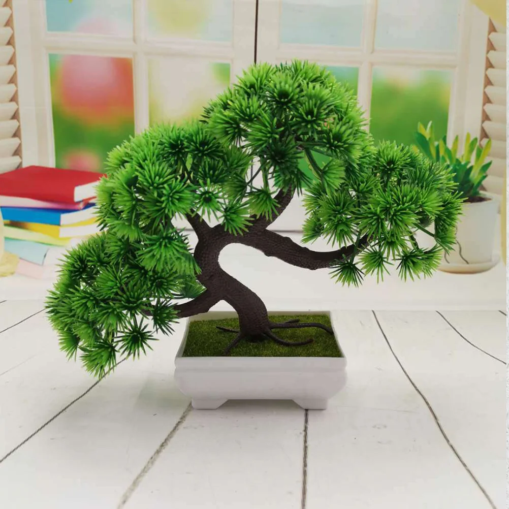 Pine-Tree-Bonsai-Simulation-Lifelike-Japanese-Juniper-Model-with-Pot ...