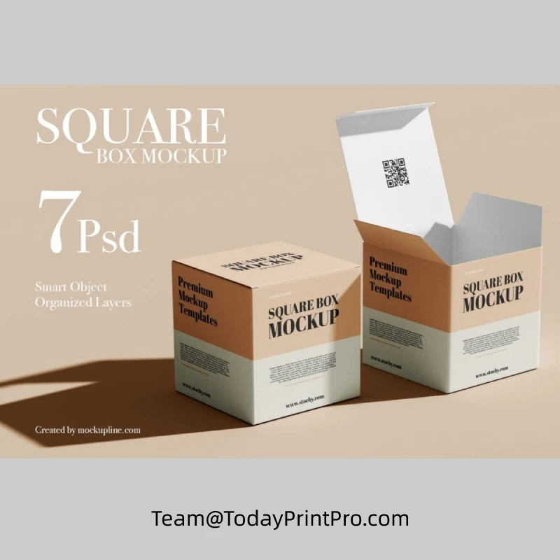 Flat Square Box Template