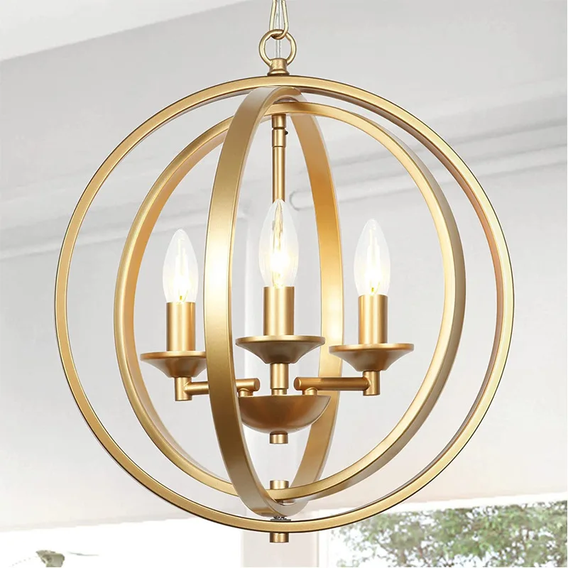 American-country-retro-iron-industrial-ball-chandelier-home-decoration ...
