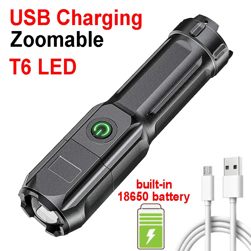 New-Style-Telescopic-Zoom-Strong-Light-Flashlight-USB-Charging-Small ...