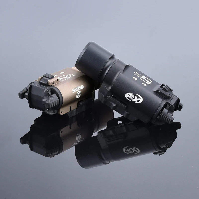 Surefir 전술 무기 총 경량 손전등, 공기총 권총 글록 1911 20mm 레일 필드 조명 사냥용 X300 X300U ...