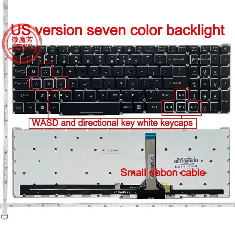 US-keyboard-For-ACER-Nitro-5-N22C1-N20C1-N20C2-N20C3-AN515-46-R32U ...