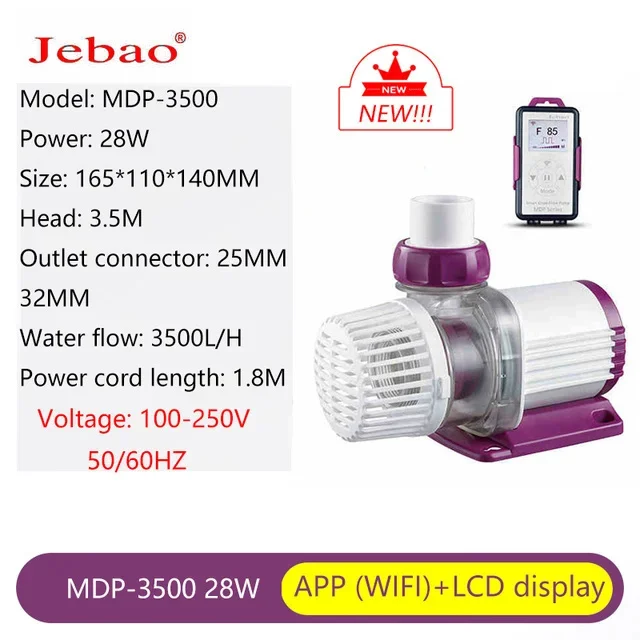 Saltwater Aquarium Jebao New MDP 2500 5000 WIFI Control Aquarium Water ...
