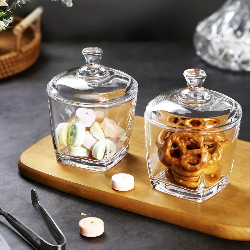 European Glass Storage Jars Living Room Desktop Simplicity Candy Jar ...