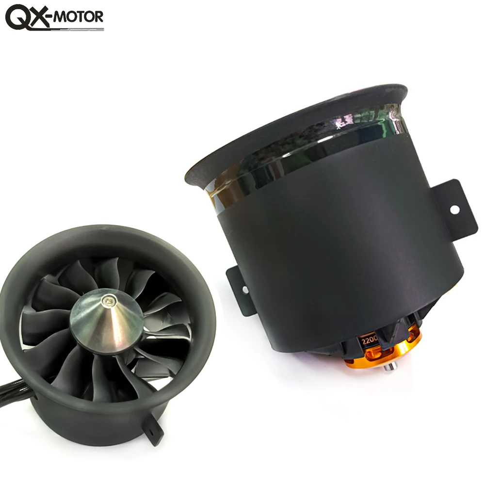 QX-Motor 70mm EDF 12 Blades Ducted Fan CW/CCW QF3027-2200KV 6S ...