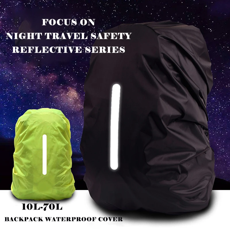 XS-XL Size Backpack Reflective Rain Cover Night Travel Safety Outdoor ...