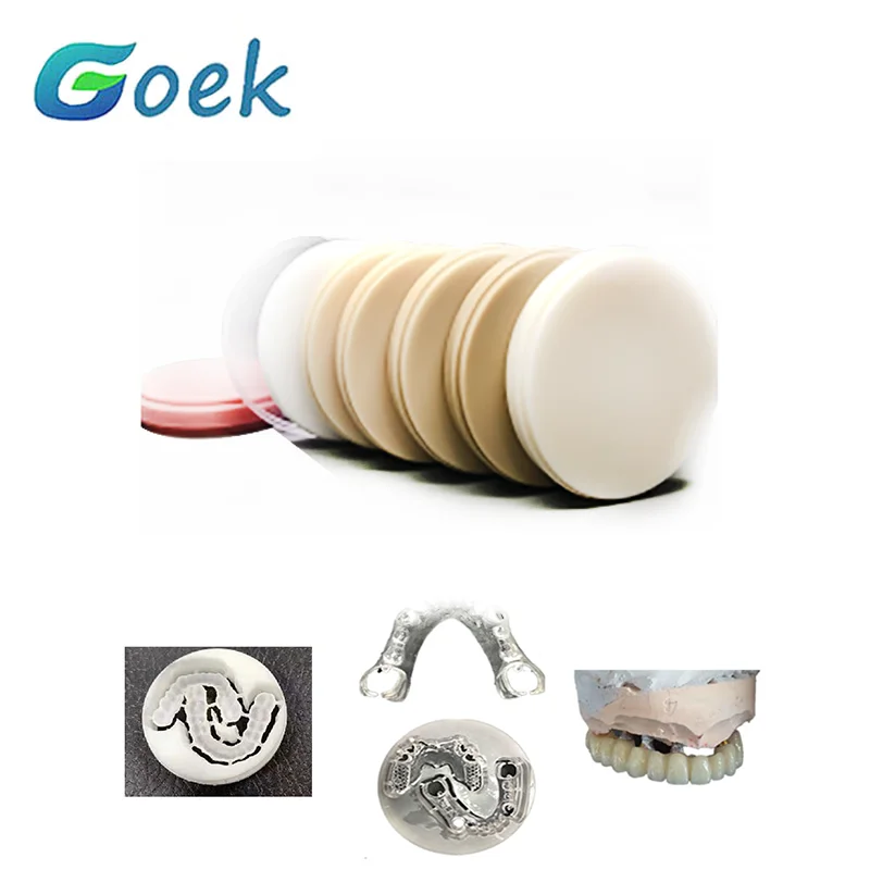 1 piece Dental 98 OP Flexible Resin Disk 14 30mm A0 A3.5 B1 Pink Clear ...