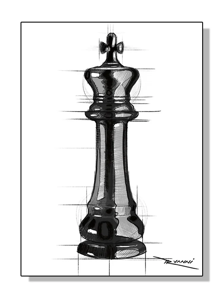 King Chess Piece Drawing