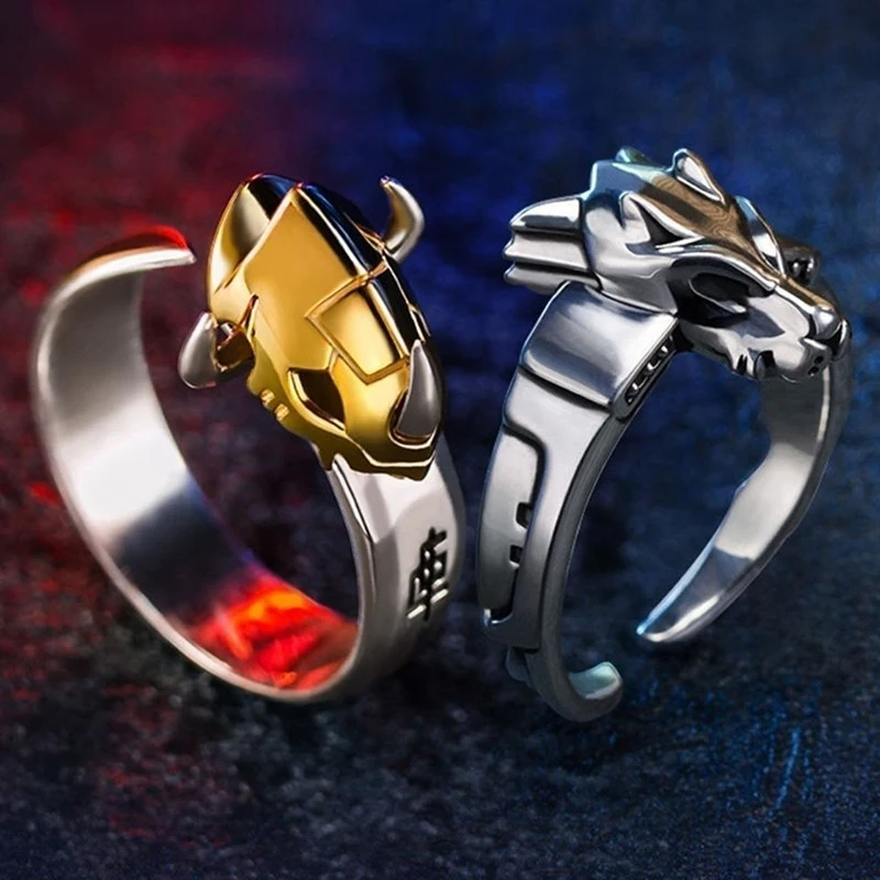 Anime Digimon Digital Monster Ring Garurumon Unisex Cosplay Adjustable ...