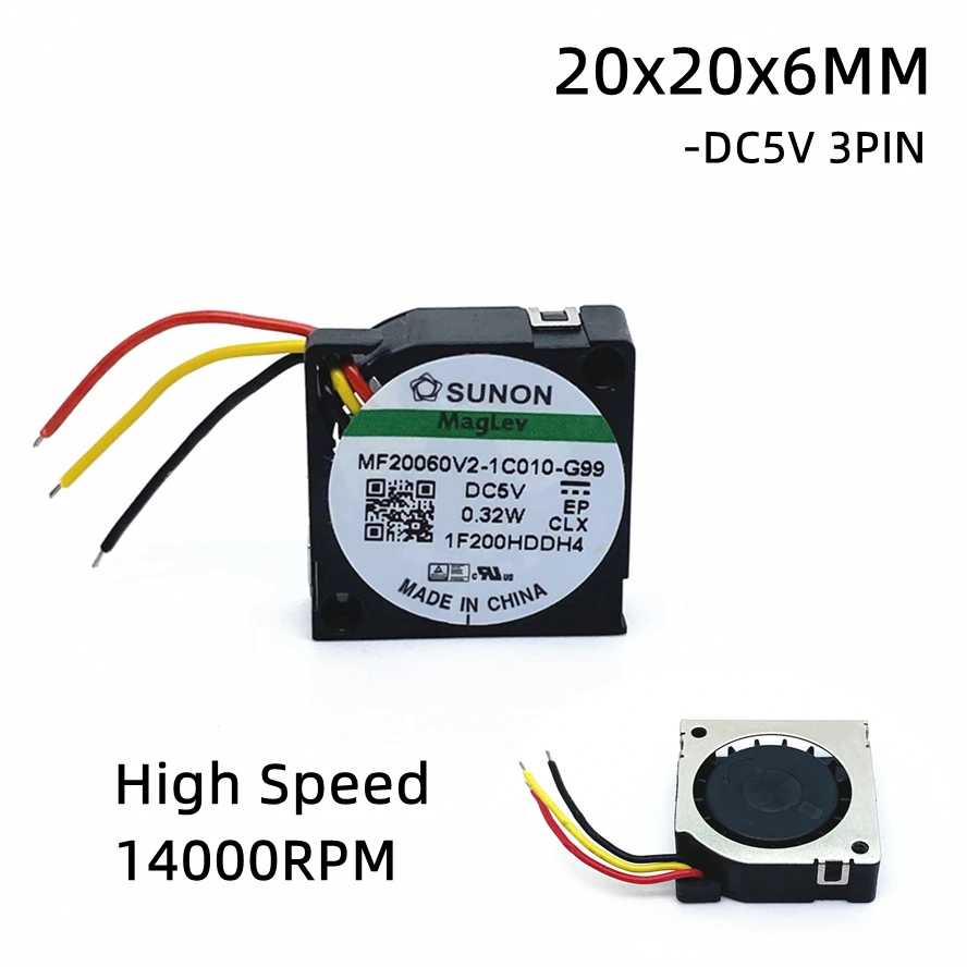 SUNON 2006 5V 0.32W 2CM 20MM 20x20x6MM Blower Fan 14000RPM ultrathin ...