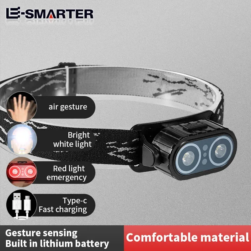 LED-Headlamp-Sensor-Headlight-Flashlight-USB-Rechargeable-Outdoor-Head ...