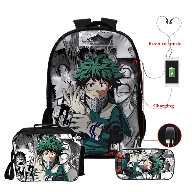 My Hero Academia Anime Backpack 16 Deku Bakugo Todoroki One, 58% OFF