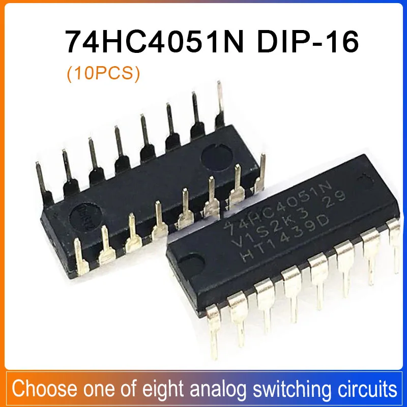 10PCS-74HC4051-DIP16-74HC4051N-multiplexer-demultiplexer-74HC4051N-DIP-16-Choose-one-of-eight ...