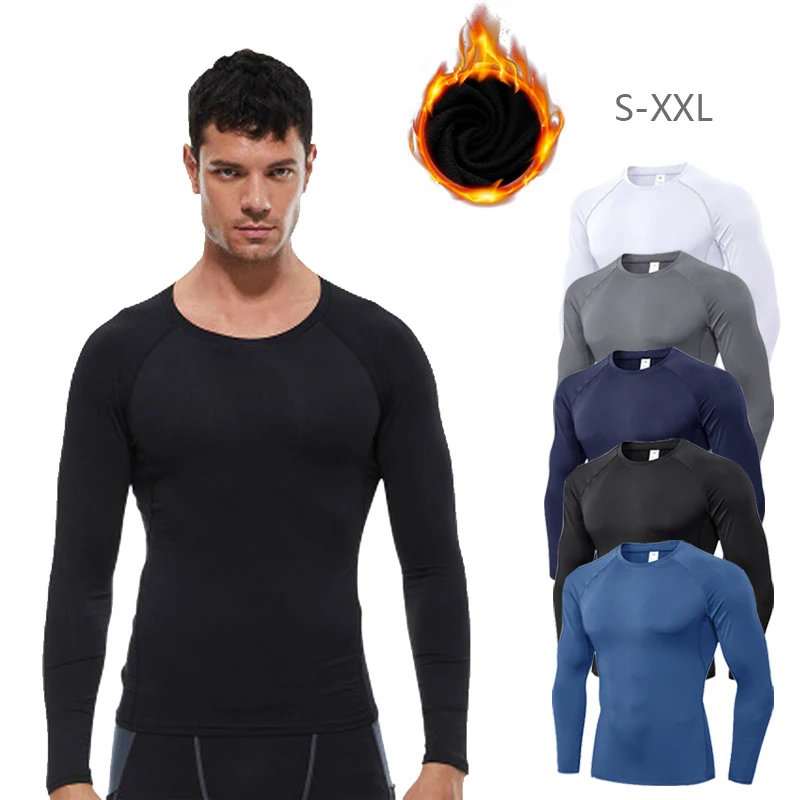 Autumn-Winter-Warm-Long-Sleeve-Sport-Shirt-Compression-Running-T-Shirt ...
