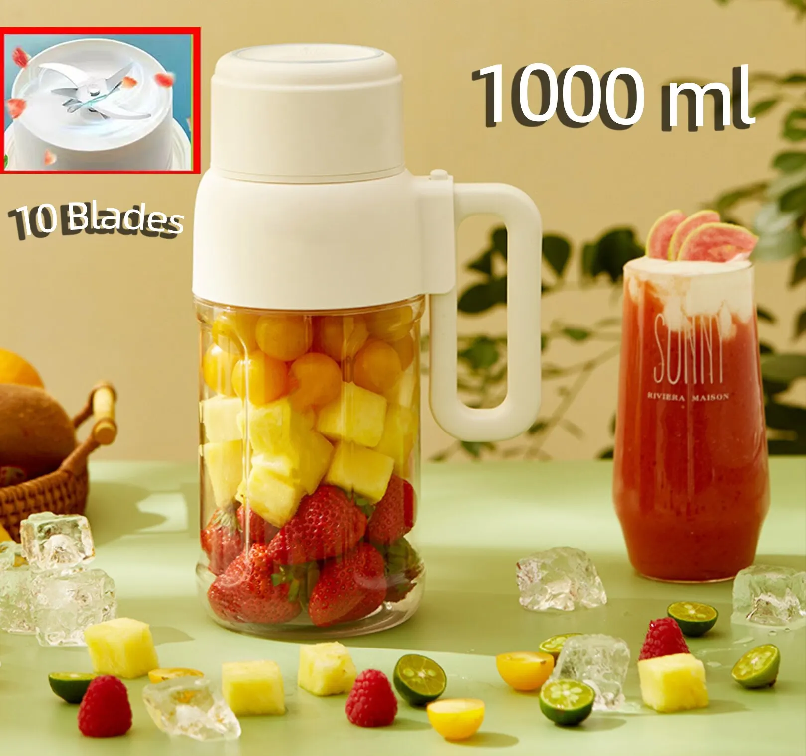 Portable-Blender-for-Shakes-and-Smoothies-Personal-Blender-with-10 ...