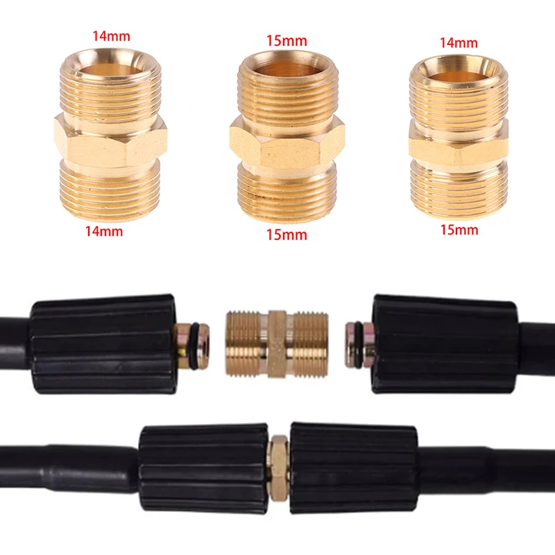 High-Pressure-Washer-Hose-Extension-Connector-Adapter-Copper-M22-14mm ...