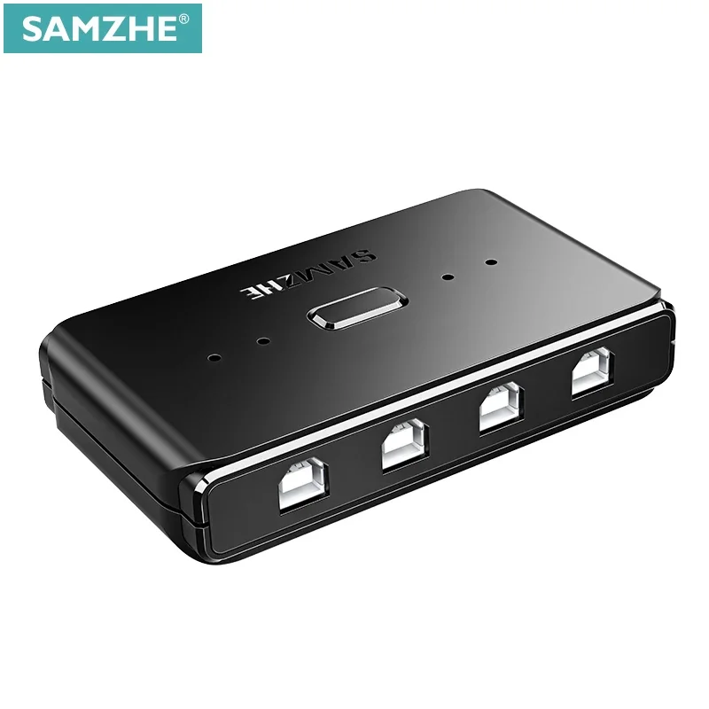 SAMZHE 4 Ports USB2.0 Hub USB Switch Printer Sharer Two Computers Share ...