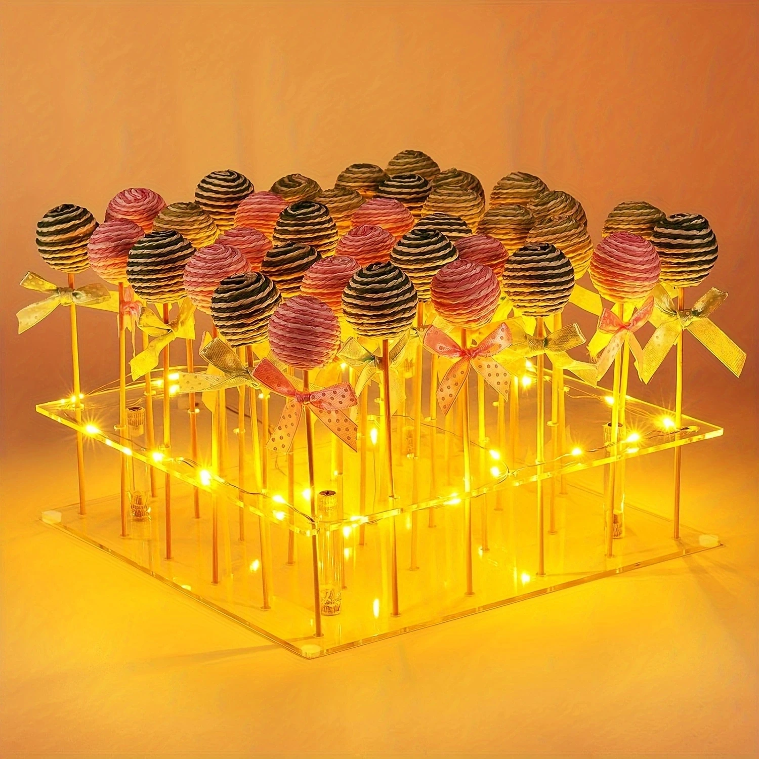 Acr-lico-Lollipop-Stand-com-LED-Light-String-destac-vel-bolo-Lollipop ...