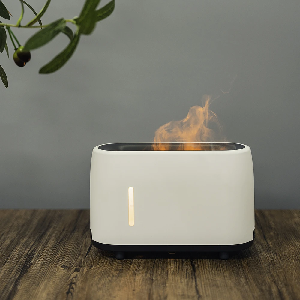 200mL Essential Oil Aroma Ultrasonic Air Mini Flame Humidifier Fire ...