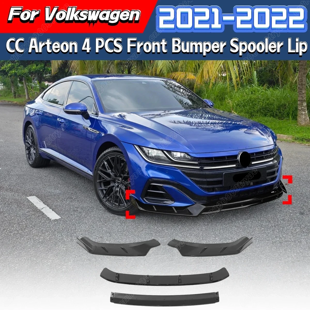 For Volkswagen CC Arteon 2021 2022 Front Bumper Blade Spoiler Underlip ...