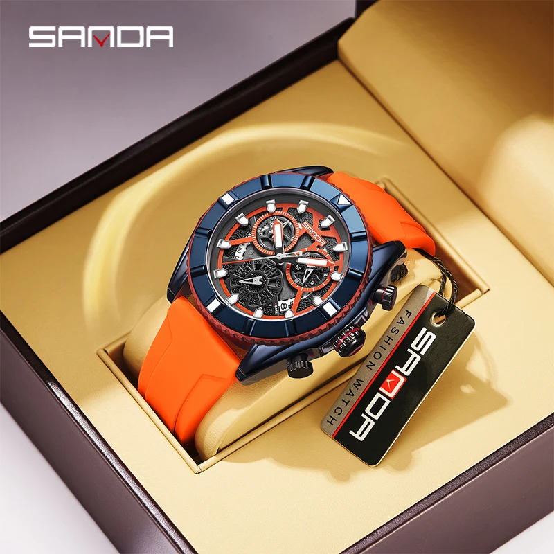 SANDA-Rel-gio-de-quartzo-imperme-vel-masculino-Top-Brand-moda-esporte ...