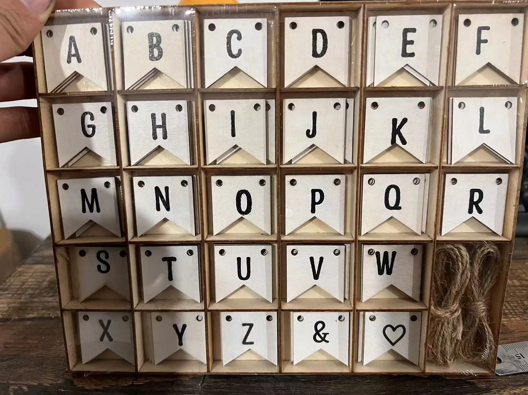Wooden Tray Box Montessori Toys Kids ABC Alphabet Letter Spelling Cards ...
