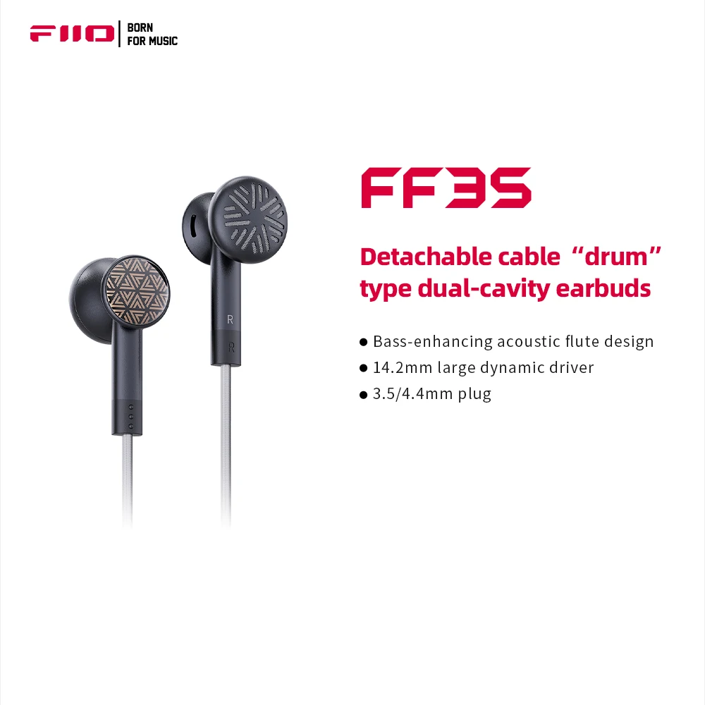 FiiO-FF3S-Dynamic-Drive-Earbuds-HiFi-wired-earphone-with-Bass-Super ...