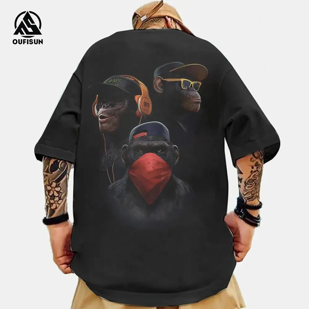Hip-Hop-Monkey-Man-T-Shirt-Big-Size-Animal-Tee-Shirt-High-Quality-Men-s ...
