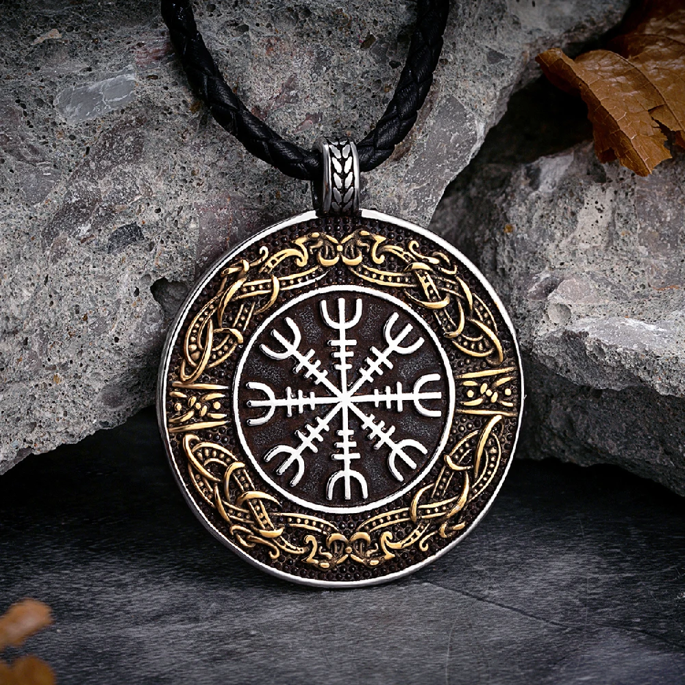 Viking-Ouroboros-Compass-Necklace-Men-Double-sided-Norse-Runes-Celtic ...