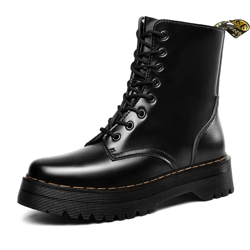 Botas-Martin-De-plataforma-para-Mujer-De-tac-n-alto-Botines-De-cuero ...