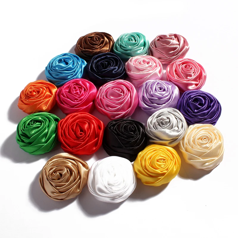 10PCS-3-5CM-Satin-Gauze-Flower-Artificial-Flower-Silk-Flower-Head-For ...