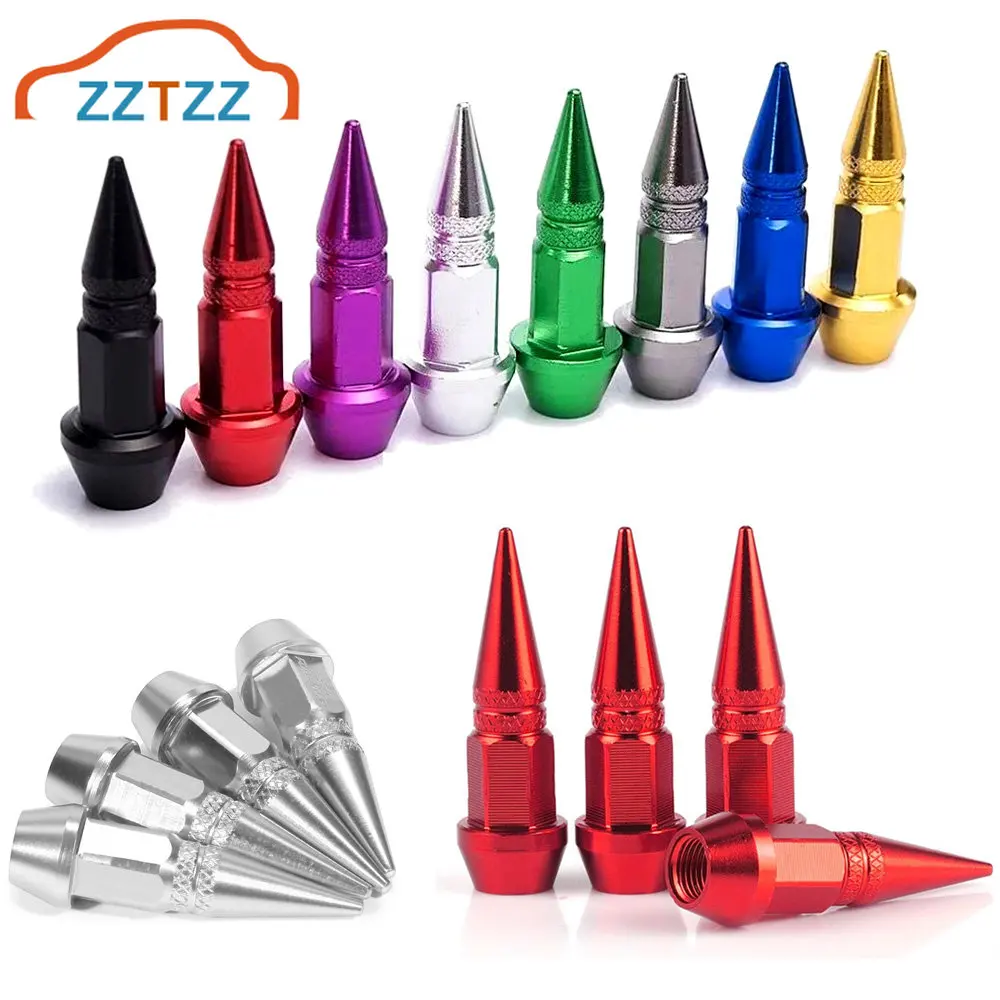 Long Impale Spike Style Tyre Valve Dust Caps Valve Stem Covers Aluminum ...