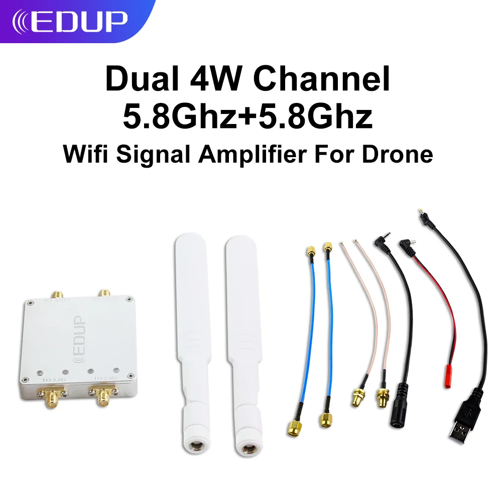 EDUP Wifi Signal Amplifier For Drone Dual 5.8Ghz 4W Channel Long Range ...