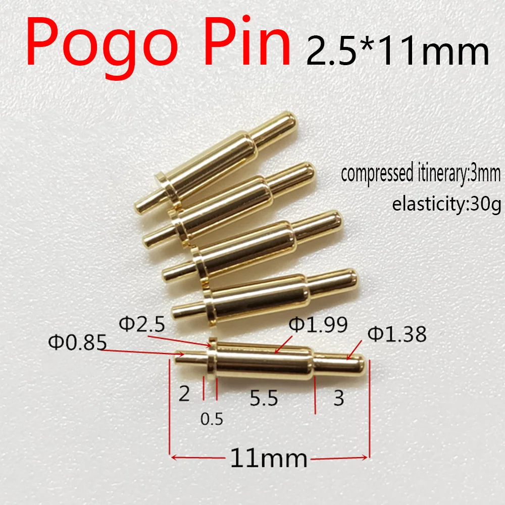 2.5*11mm High Current Spring Loaded Pogo Pin Connector 2A Lithium ...