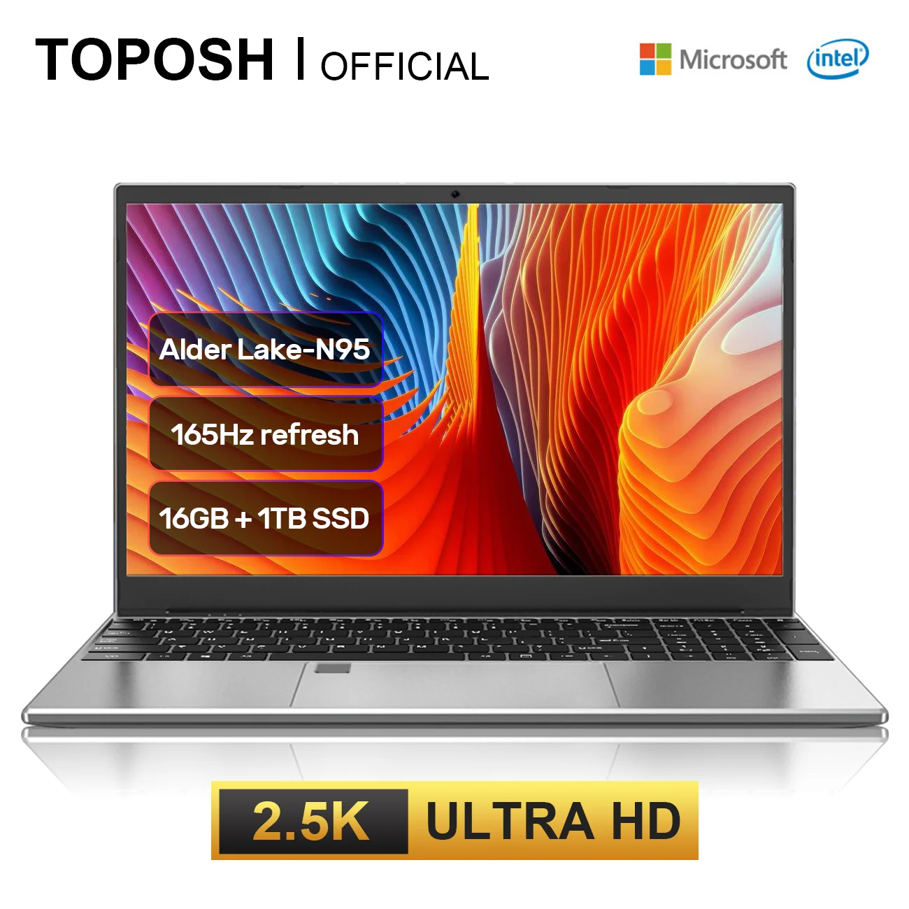 2023 Intel N95 Laptop 15.6-inch 2.5K IPS, 16GB RAM 1TB SSD, 165Hz Refresh Office Learning ...