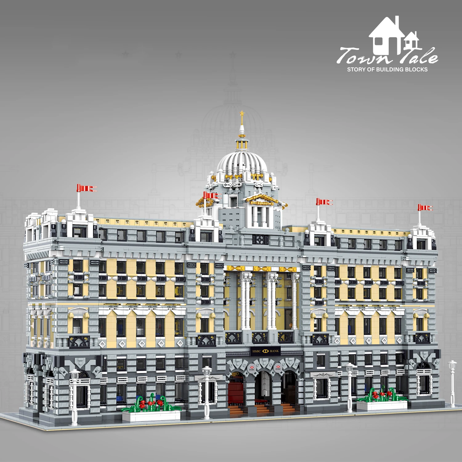 10423PCS-Classical-Bank-Building-Blocks-MOC-Bank-Street-View-Model ...