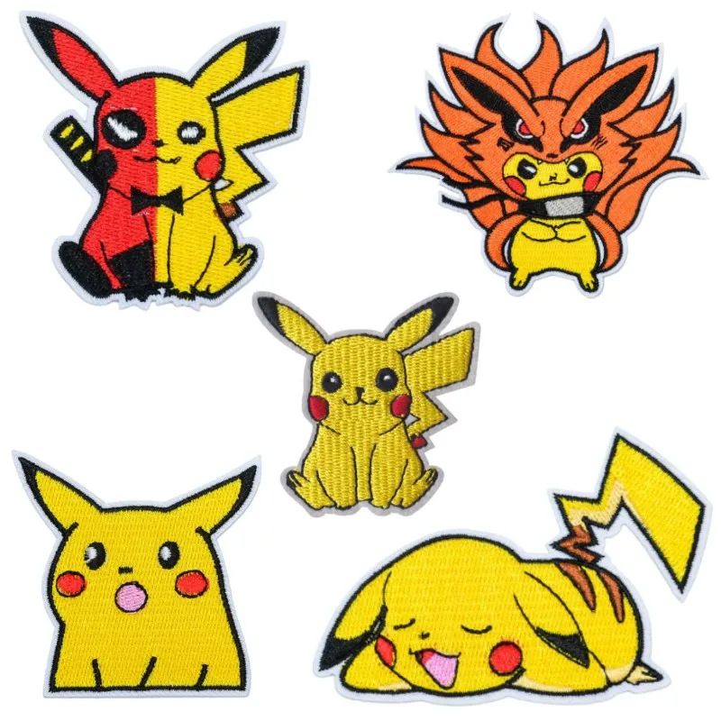 Cartoon Pokemon Patches for Clothing ash Pikachu Charizard Eevee ...
