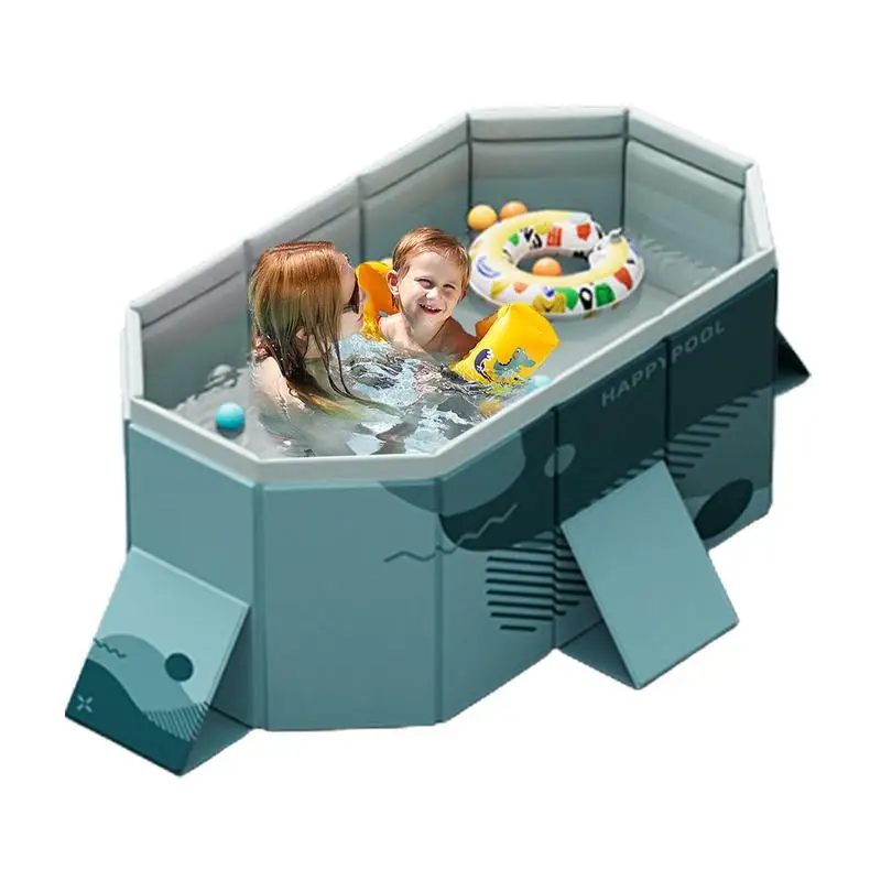 Portable-Swimming-Pool-Outdoor-Family-Square-Pool-Portable-Foldable ...