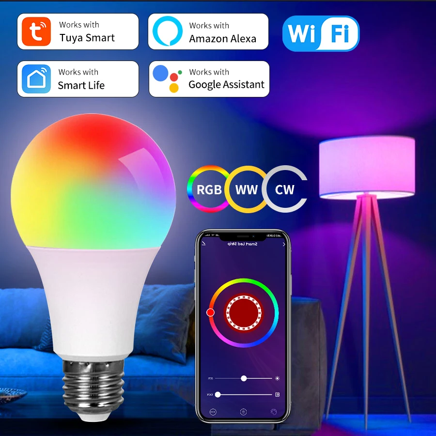 L-mpada-LED-Tuya-Smart-WiFi-E27-10W-15W-20W-Alexa-Smart-Life-Aplicativo ...
