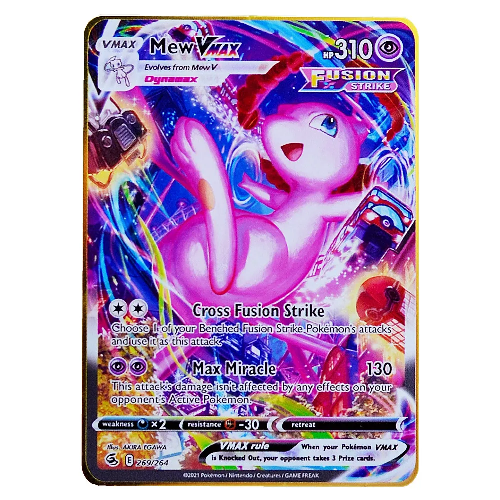 Card Metal Pokémon Letters Mewtwo Gx Pikachu Charizard Vmax Genga ...