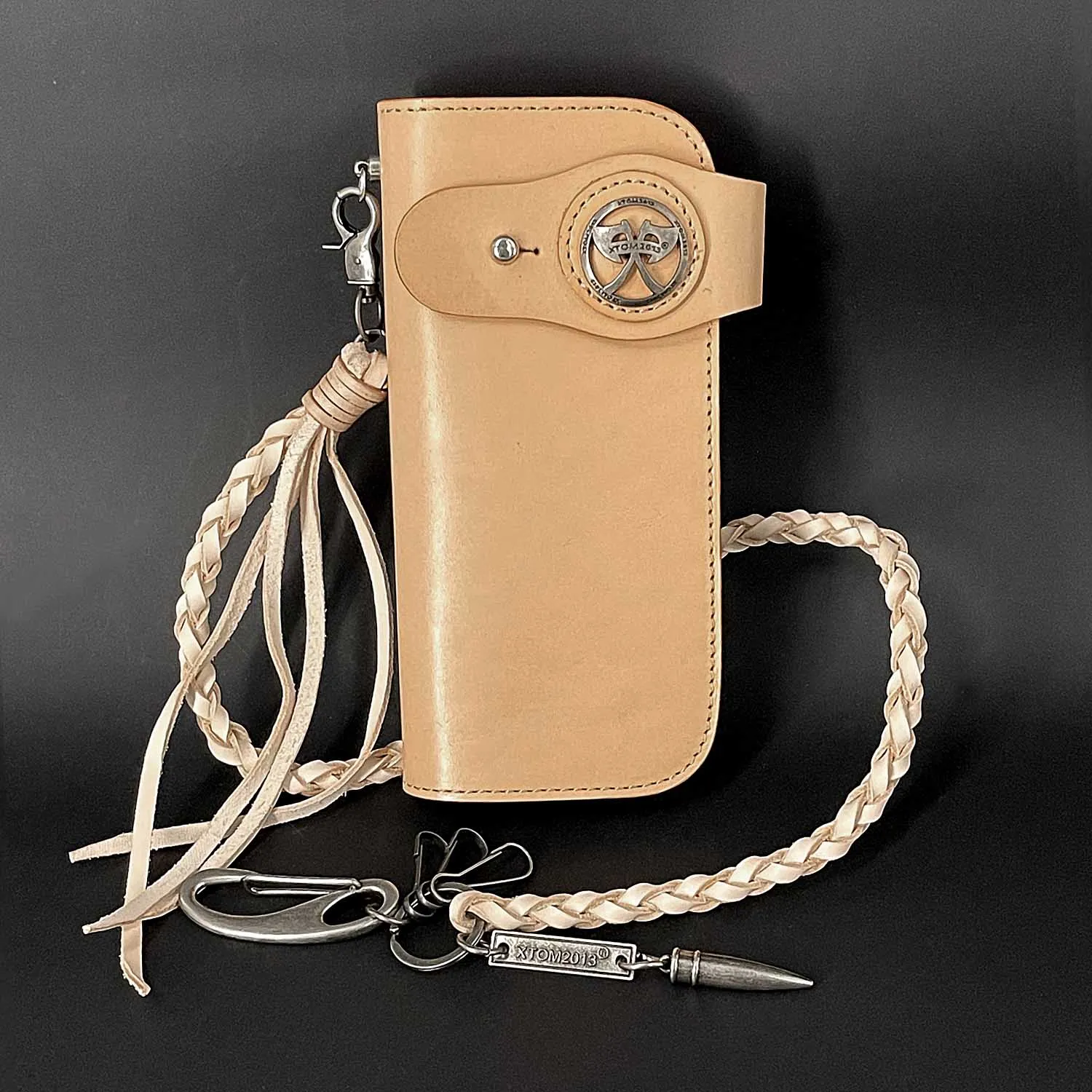 Vintage-Biker-Double-Axe-Wallet-Long-Genuine-Leather-Craft-Bag-With ...