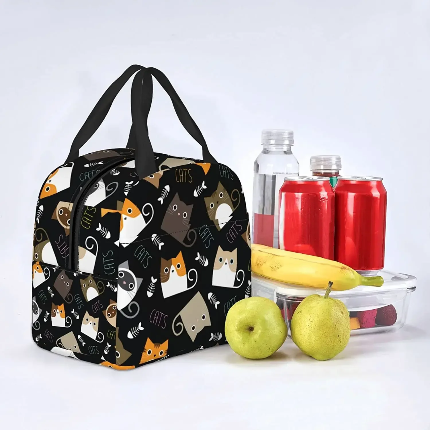 Funny-Cat-Insulated-Lunch-Bags-Cooler-Tote-Organizer-Bags-Reusable ...
