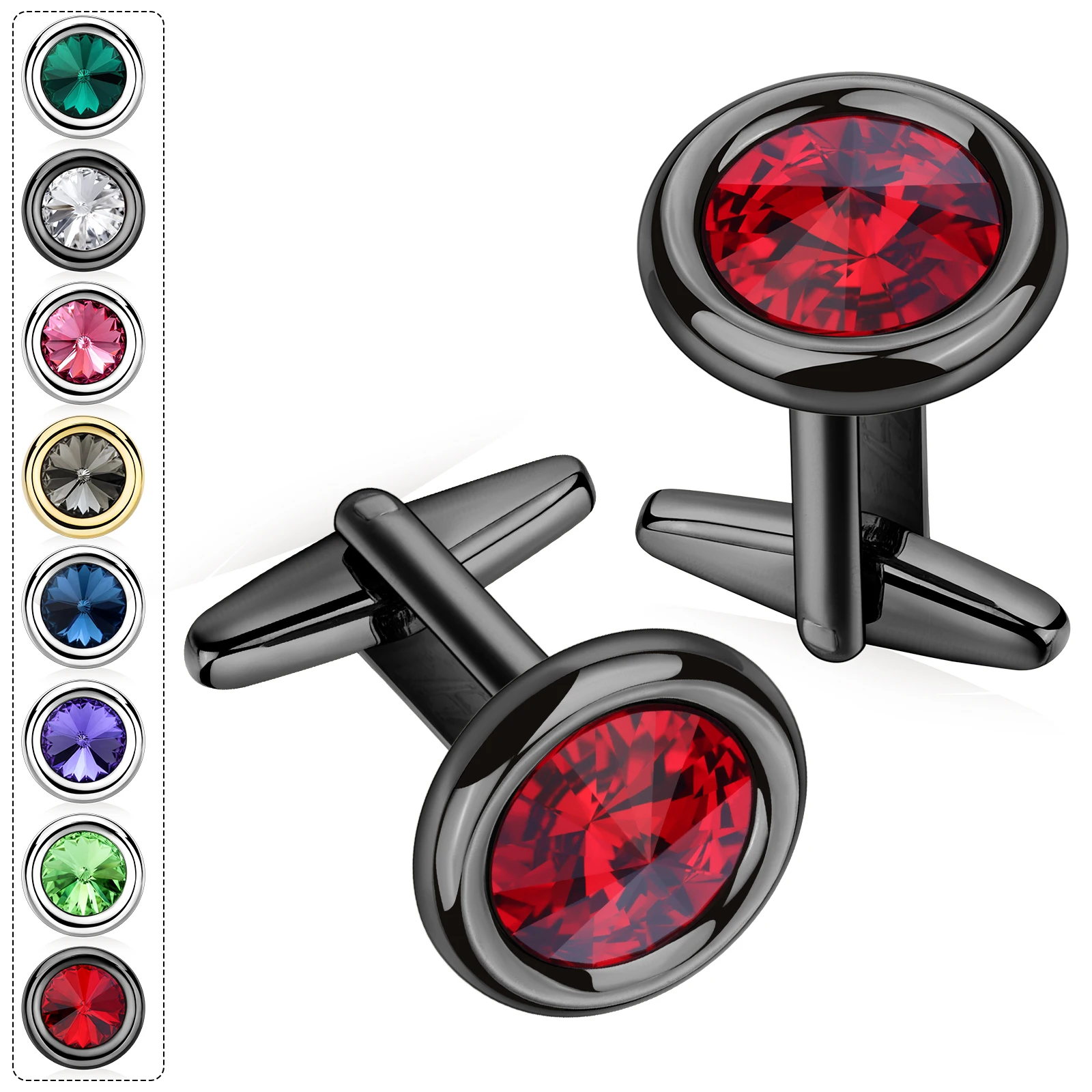 HAWSON-Cufflinks-for-Men-Crystal-Cuff-Links-for-Formal-Business-Wedding ...