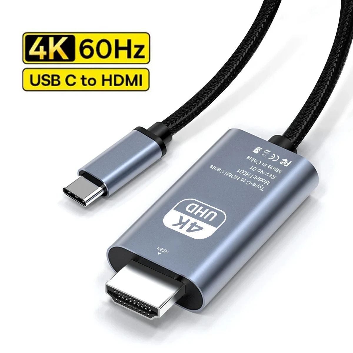 4K-60Hz-USB-C-to-HDMI-Cable-Type-C-Adapter-HDTV-Converter-Cable-for ...