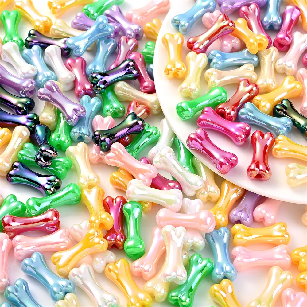 10pcs-Mix-Color-Shiny-Acrylic-Bone-Shape-Beads-For-Jewelry-Making-DIY ...