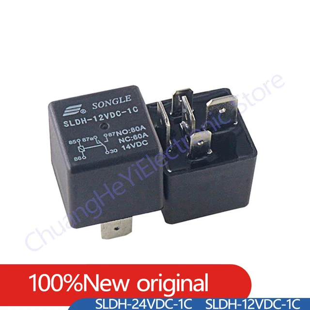 DC 12 V 1 A Songle Relay SLDH-12VDC-1C - 12V DC 80A/60A Original Relay ...