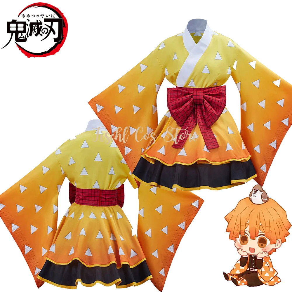 Demon Slayer Kimetsu No Yaiba Agatsuma Zenitsu Cosplay Traditional ...