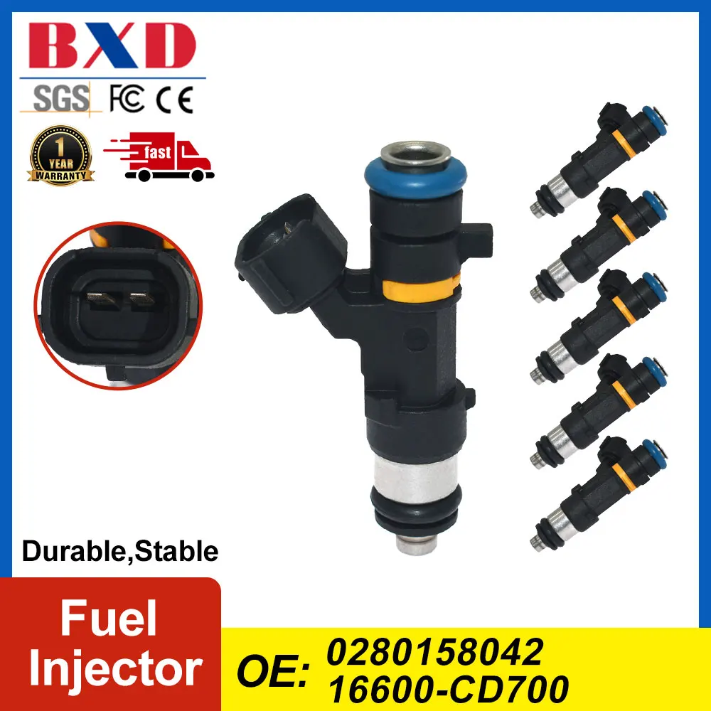 1-6PCS-Fuel-Injector-0280158042-16600-CD700-16600CD700-For-Infiniti ...