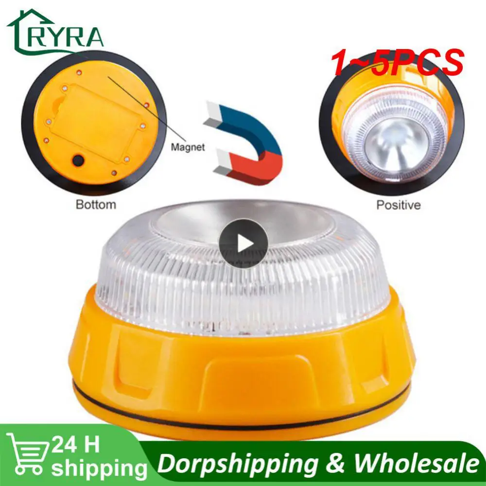 1-5PCS-Rechargeable-Led-Car-Emergency-Light-V16-Flashlight-Magnetic ...